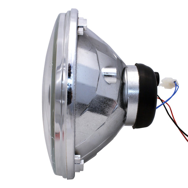 Chrome V1 Projector Headlamp with Chrome Shroud with Halogen Bulbs ...