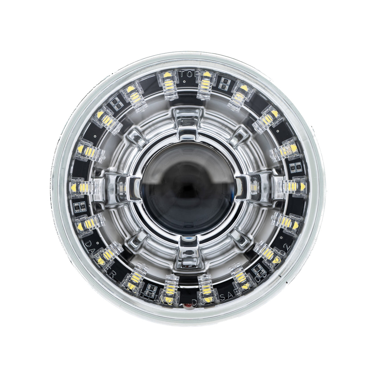 High/Low Beam Chrome 13W LED 575 with Modern Switchback Halo — Dapper Lighting
