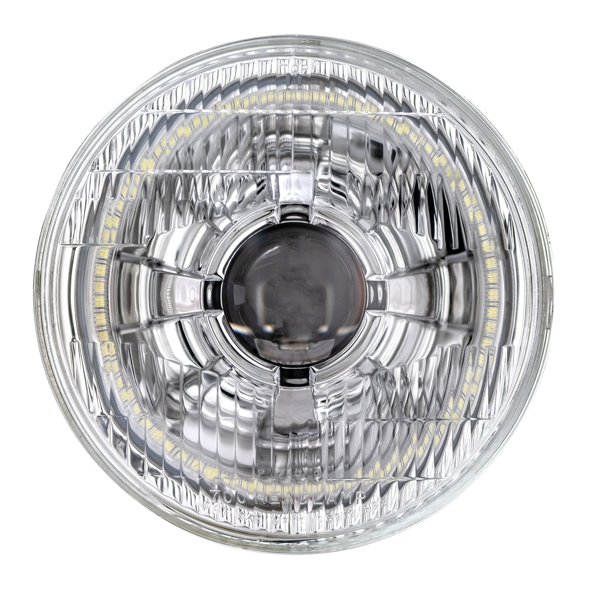 Chrome LED Seven with Classic Switchback Halo with Original Glass — Dapper Lighting